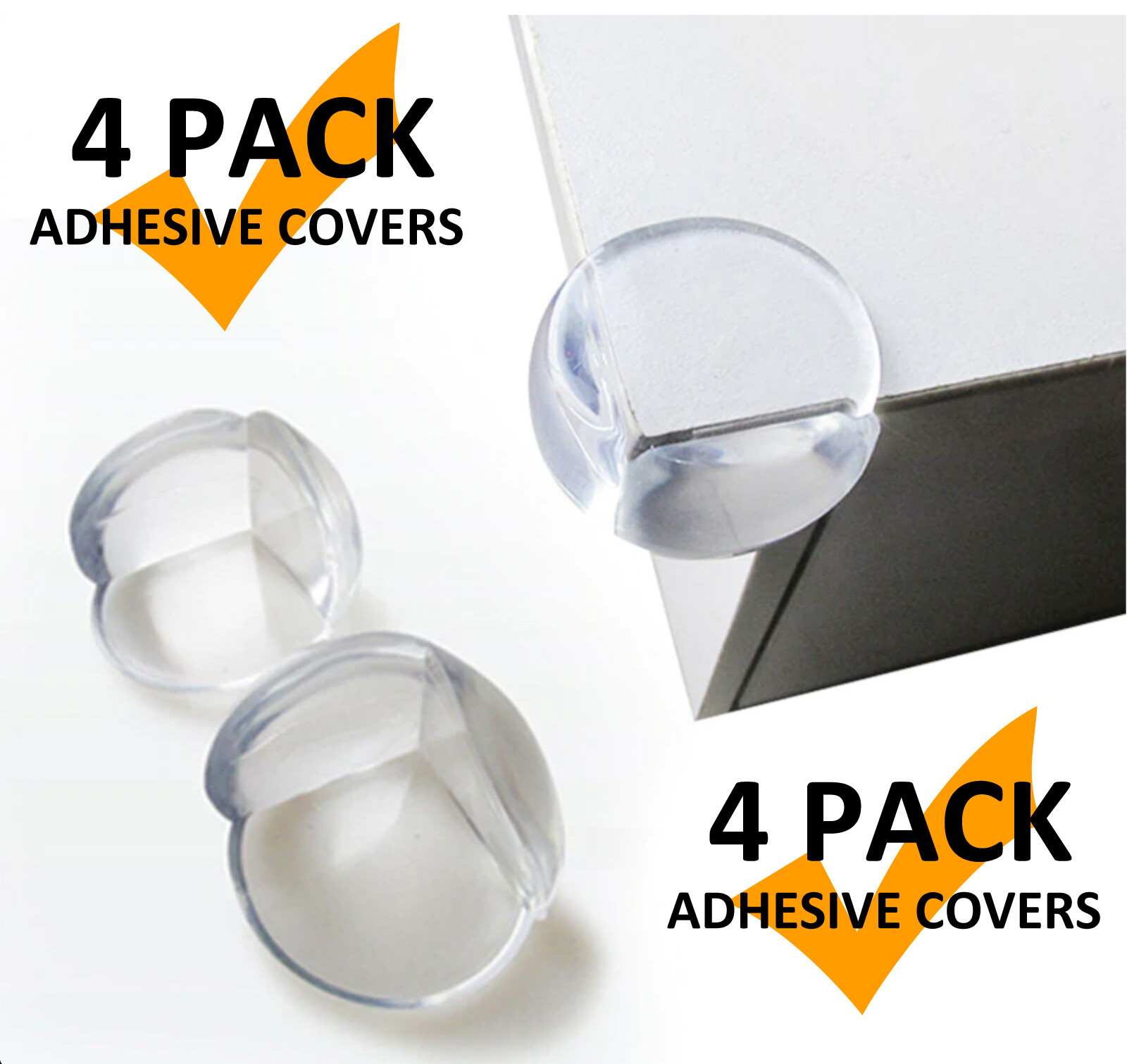 4 x SAFETY CORNER CUSHIONS FOR BABY/CHILD/KID PROOF DESK TABLE COVER ...