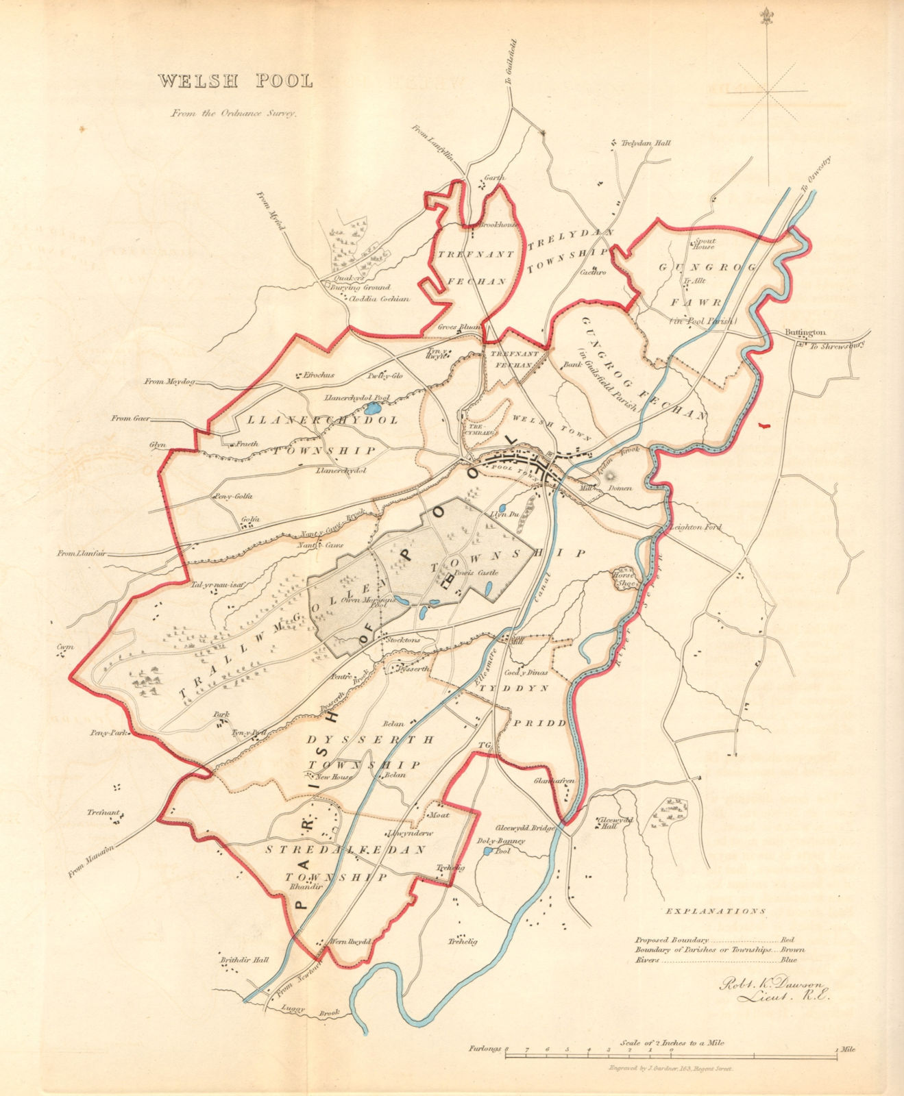 WELSHPOOL/Y TRALLWNG borough/town plan. REFORM ACT. Wales. DAWSON 1832 ...
