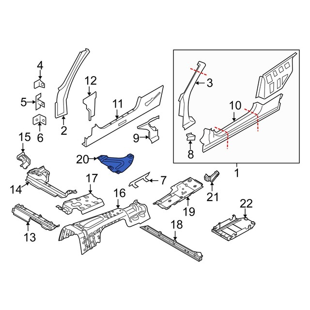 BMW 51757163563 Genuine OEM Factory Original Underbody Shield for sale ...