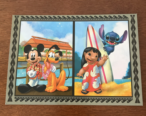 DISNEY WORLD POLYNESIAN RESORT OHANA AUTOGRAPH CARD MICKEY PLUTO LILO ...