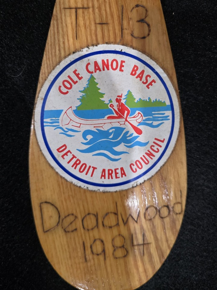 1984 Cole Canoe Base Miniature Wooden Paddle Detroit Area Council ...