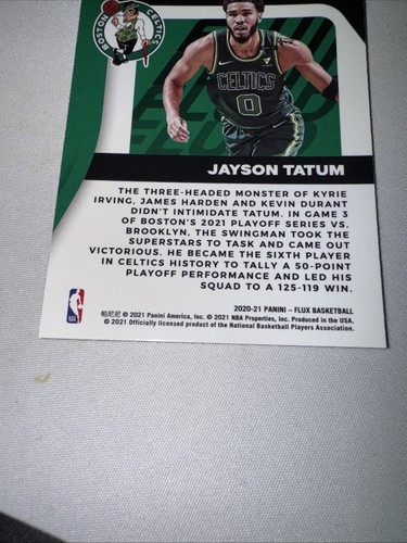 2020-21 Panini Flux Fluid Silver Prizm Jayson Tatum #14 | eBay