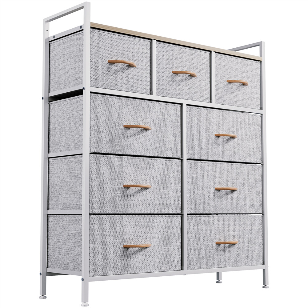 9 Drawers Dresser Tower Storage Bedroom Furniture Chest Organizer Light ...