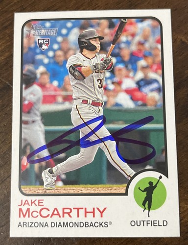 JAKE MCCARTHY Signed 2022 Topps Heritage High Number Baseball Card #616 ...