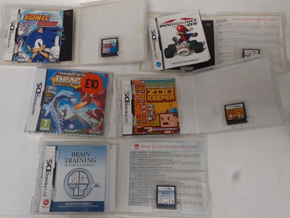 Nintendo DS Game Bundle 5x Mario Kart, Zoo Keeper & Sealed Combat Of ...