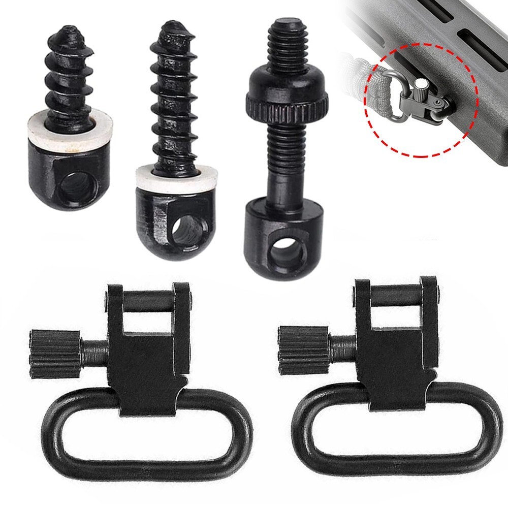 1.25" Rifles Sling Swivels Wood Screw Studs Set Quick Detachable Gun ...