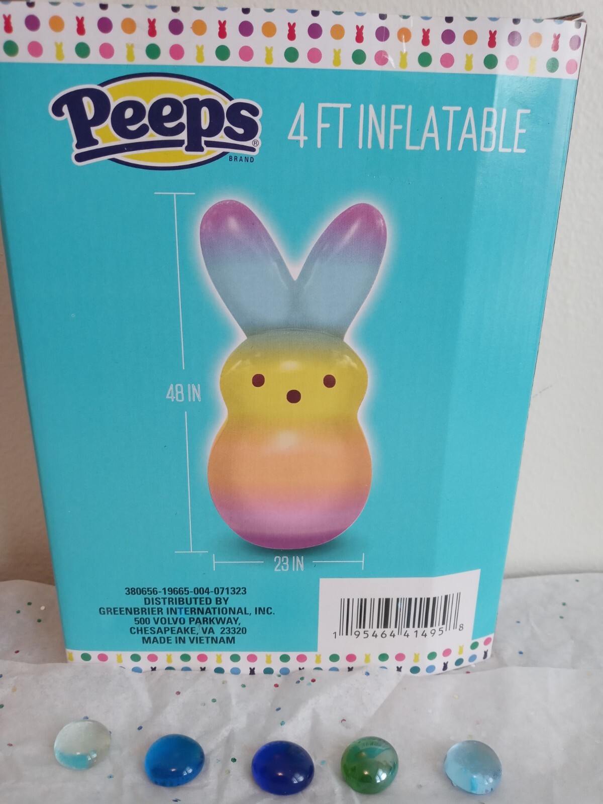 Peeps Easter Bunny 4 ft Inflatable Yard Decoration-Easter Holiday ...