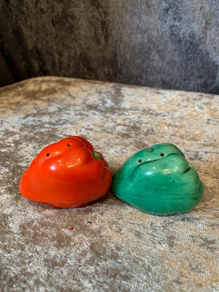 Vintage Red and Green Bell Pepper Salt and Pepper Shakers, Japan | eBay