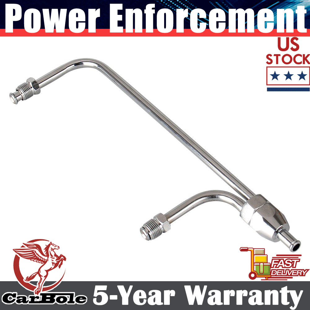 Chrome Gas Hard Tube Fuel Line Kit for 4160 Barrel Carb Carburetor 3/8 ...