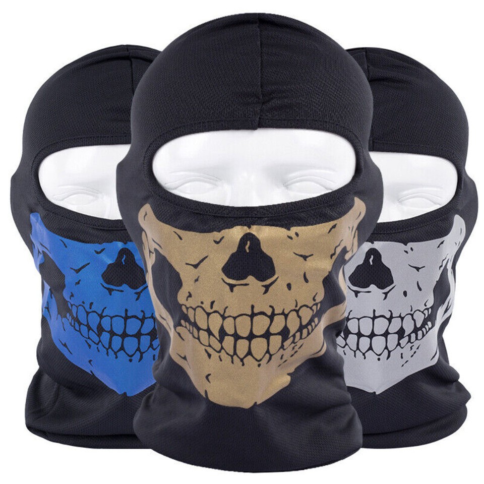 3D Skull Balaclava UV Sun Protection Cycling Full Face Mask Hat Ski ...