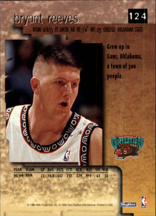 1996-97 SkyBox Premium Vancouver Grizzlies Basketball Card #124 Bryant ...