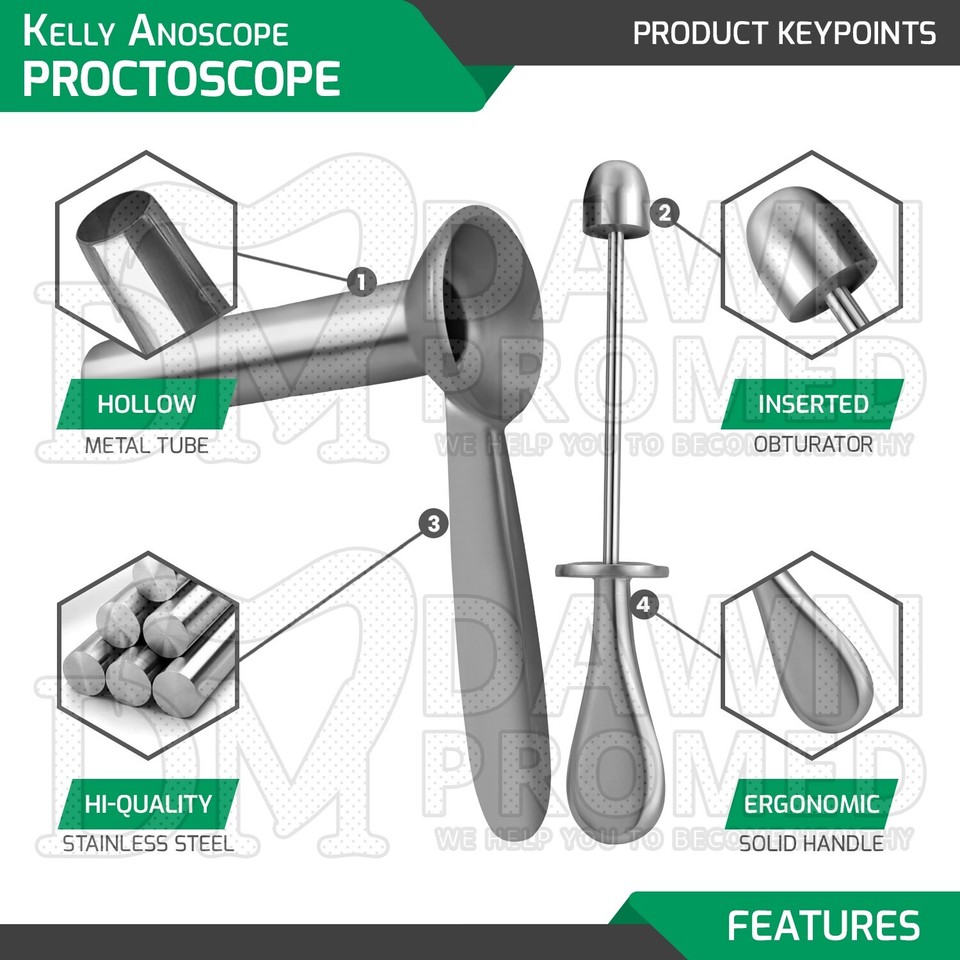 Kelly Anoscope Proctoscope 22 X 200mm Rectal OB/GYN Urology Instrument ...