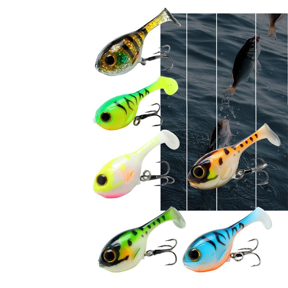 Swim Artificial Soft Bait Silicone Worm Barbed Hook Balloon fish Lure ...