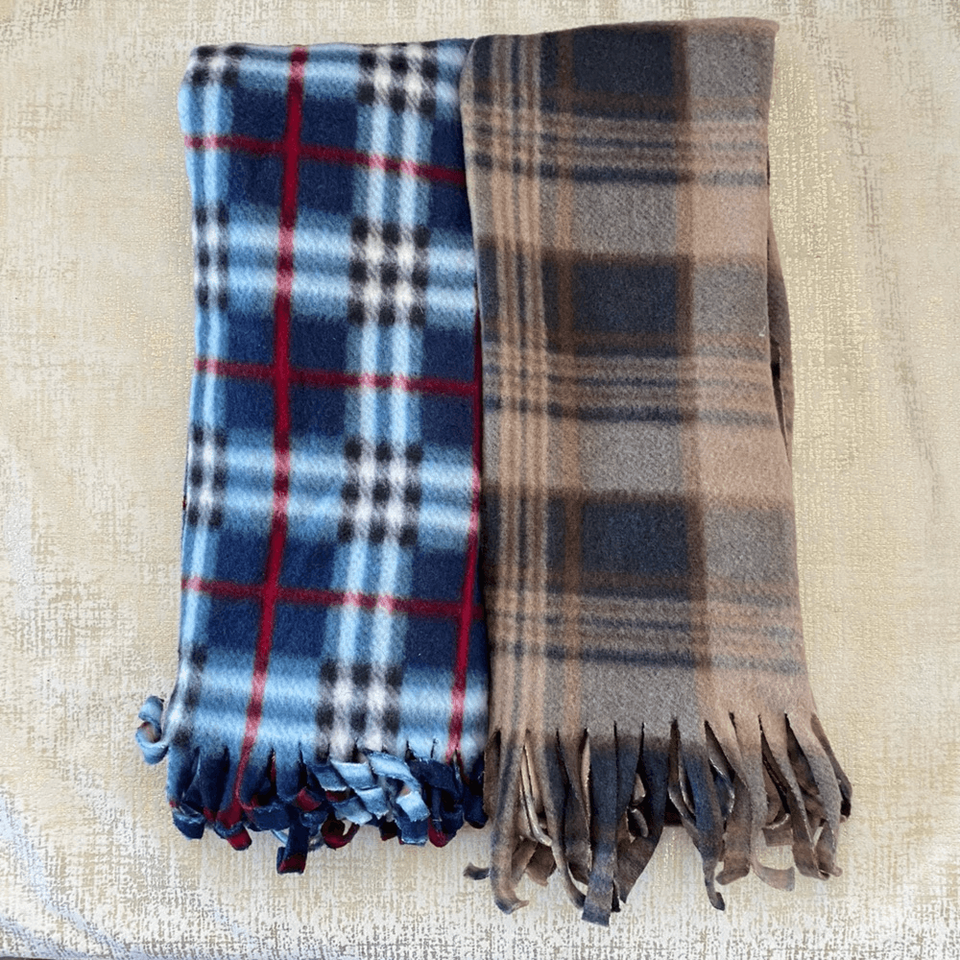 Two Men's Unbranded Fleece Checkered Scarves. EUC! | eBay
