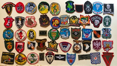 combo 45 x patches , AIRBORNE , LRRP , RECON , USN , PBR , ARVN , USAF ...