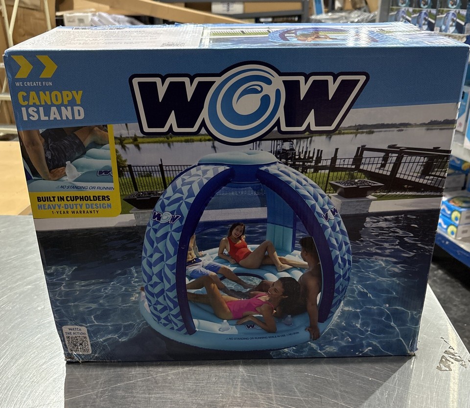 WOW Sports Pool Canopy Island Heavy Duty Inflatable Float | eBay