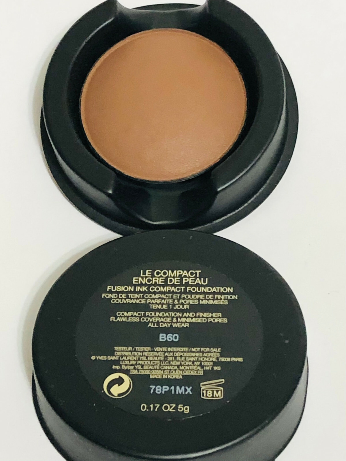 YSL Fusion Ink Compact Foundation #B60 Travel Size 5g Yves Saint ...