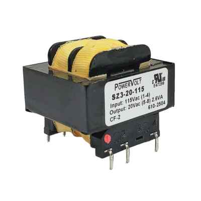 Powervolt SZ3-20-115: Transformer PC Board Mount, 2.4VA, 115V-20V, 50 ...