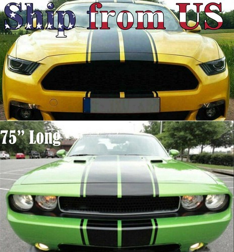 75"x15" Racing Stripes Hood Roof Body Stickers Sports Race Car Decor ...
