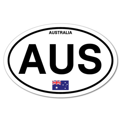 AUS Australia Country Code Oval Sticker Flag Bumper Water Proof Vinyl ...