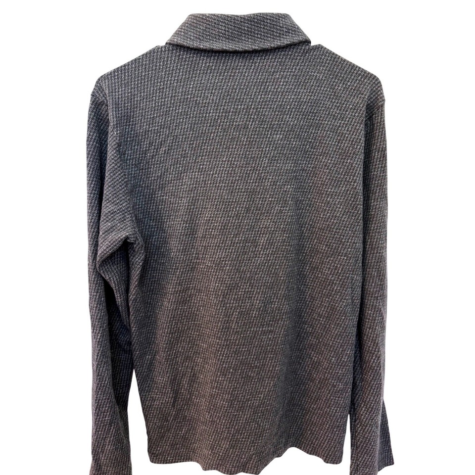 Bonobos Polo Shirt Mens Large Gray Houndstooth Long Sleeves Small | eBay