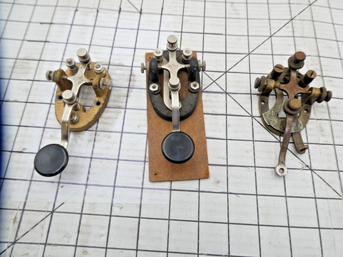 Vintage Telegraph Key Ham Radio Morse Code Keyer key 3 unit lot Repair ...