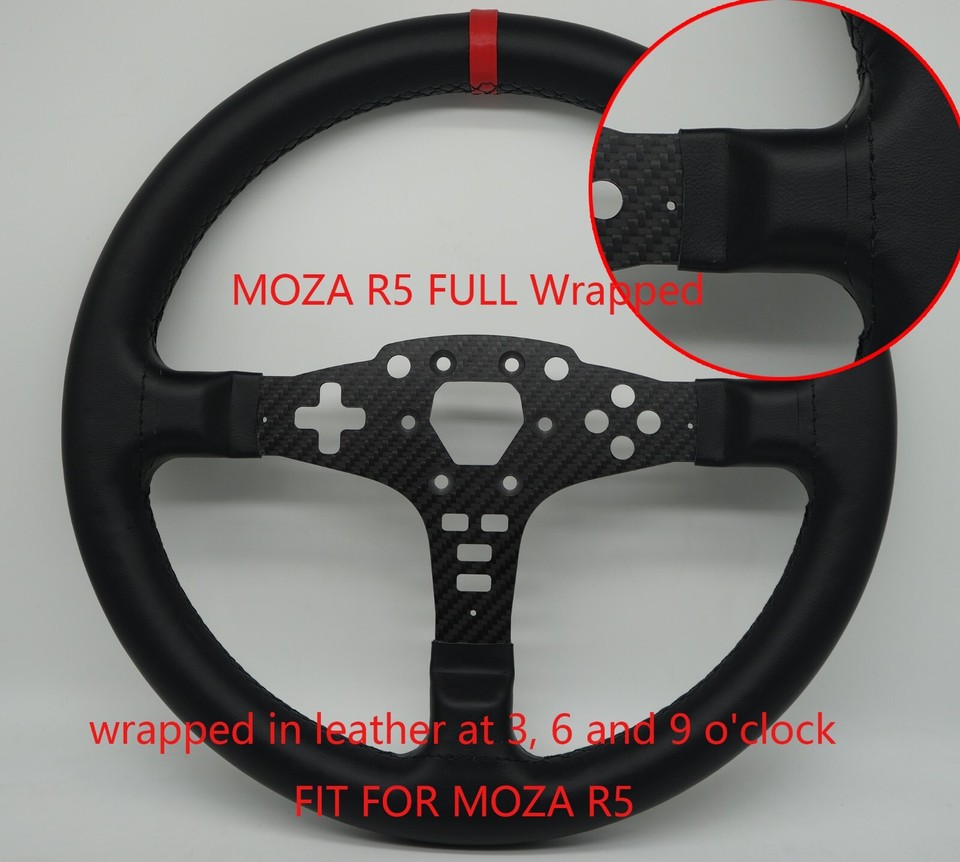 SIMPUSH MOZA R5 R3 ES 13inchs 33cm Circular steering wheel Rally sim ...