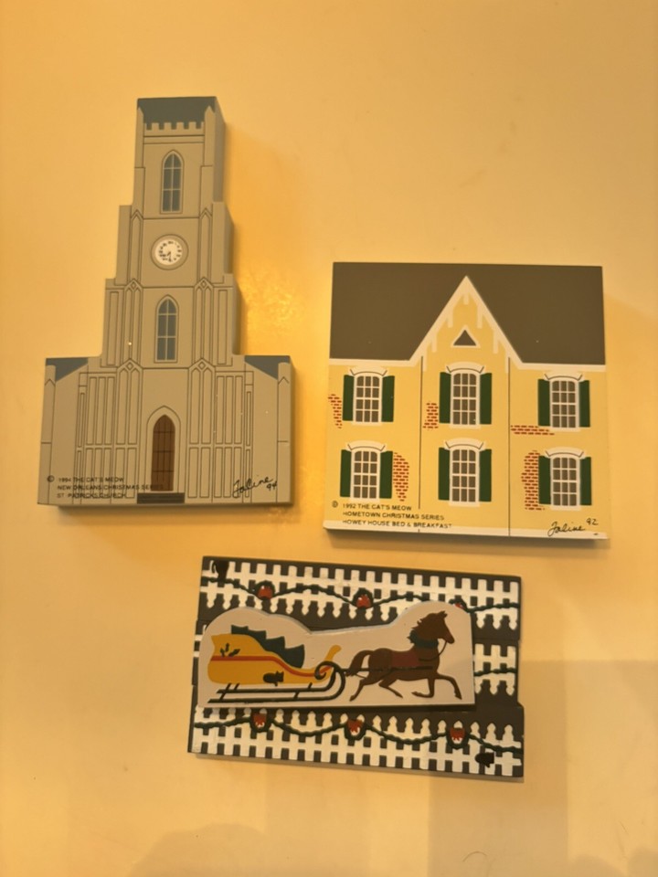 CAT'S MEOW CHRISTMAS SHELF SITTERS ST PATRICK'S HOWEY HOUSE, SLEIGH ...