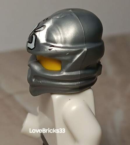 New LEGO Silver Scarf Head Wrap NINJA Helmet Hat Face Mask Printed ...