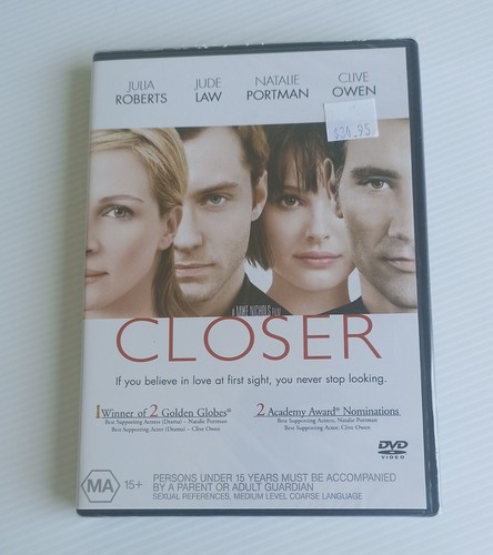 Closer DVD New & Sealed Julia Roberts Jude Law Natalie Portman Region 4 ...