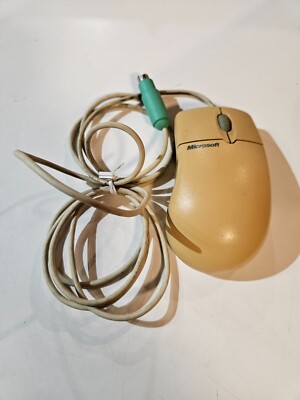 Vintage Microsoft IntelliMouse 1.1A Mechanical Ball Mouse, PS2 ...