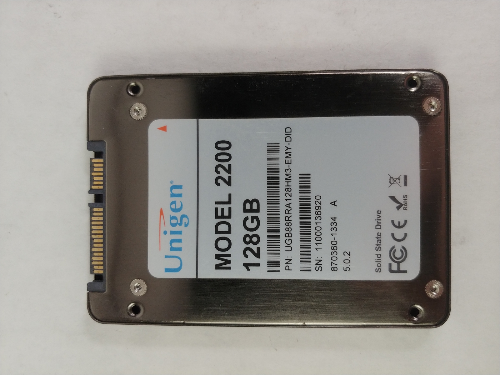 Unigen 128GB SSD UGB88RRA128HM3-EMY-DID 2.5 in. SATA3 Solid Sate Drive ...