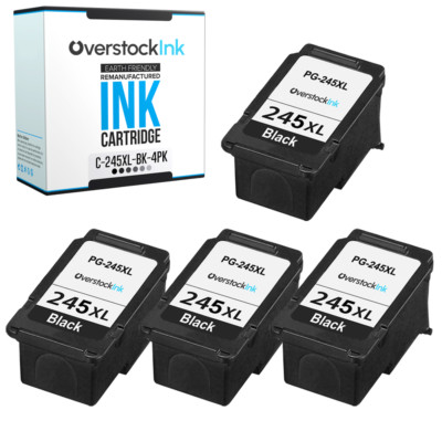 4 Pack PG-245XL Black Ink Cartridge for Canon PIXMA MX492 TR4500 TR4520 ...