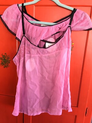 Jacalyn Bennett Lingerie Collection Sheer Gown Panty Set L Purple Black ...