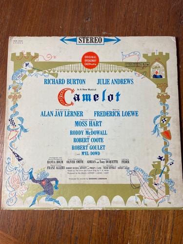 Camelot (Original Broadway Cast Recording), Vintage 1960 Musical Vinyl ...