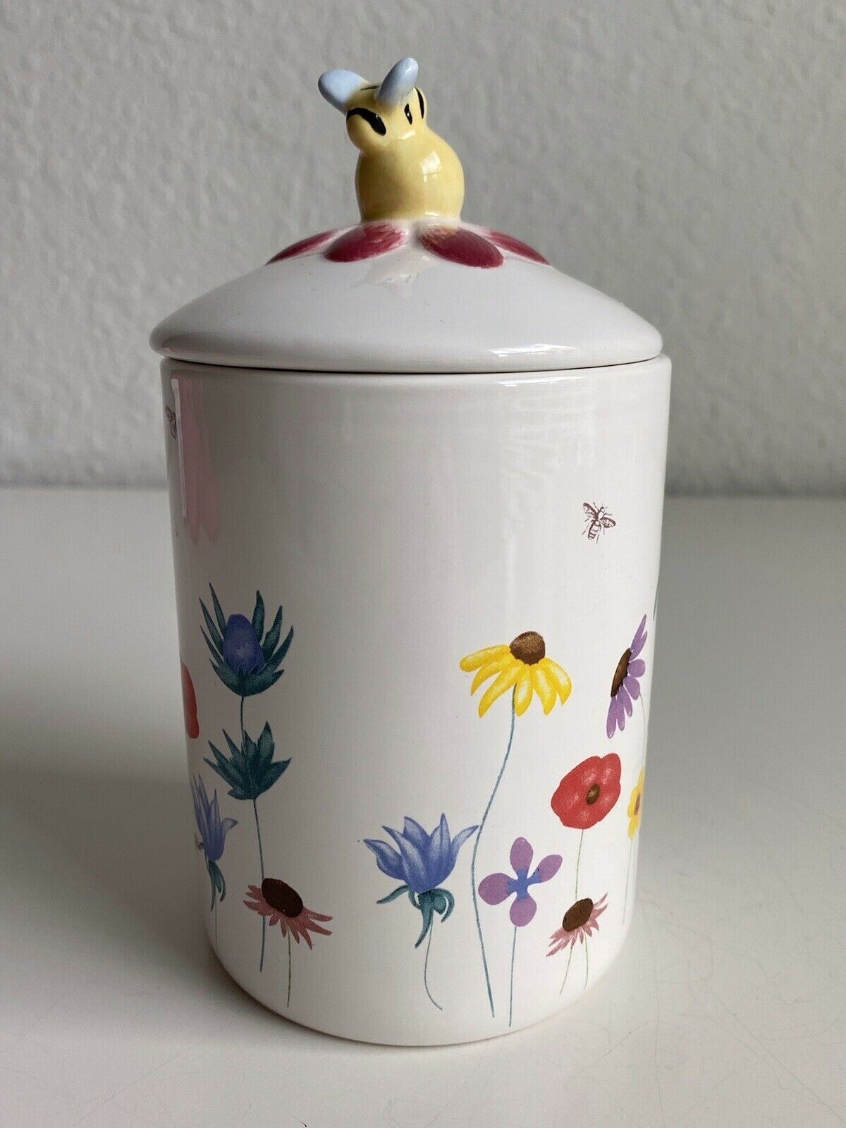 DISNEY WINNIE The POOH Spring Canister JAR WITH LID FLORAL Bathroom ...