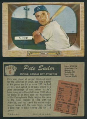 (67119) 1955 Bowman 6 Pete Suder Athletics-VG | eBay