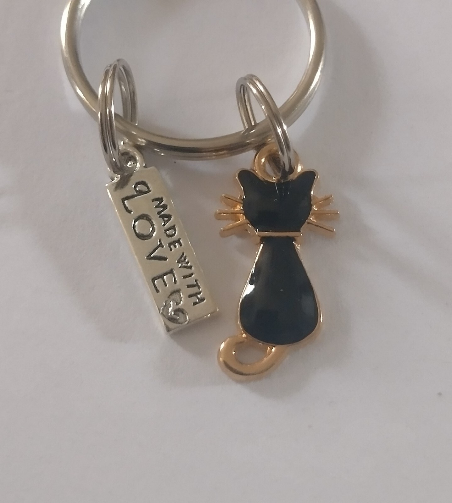 Beautiful Black Cat Keyring Bagcharm sweet useful gorgeous little gift ...