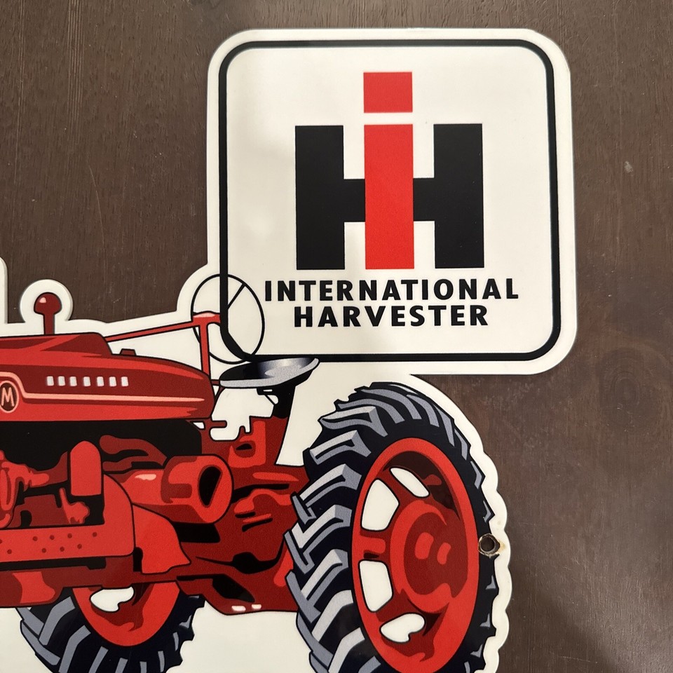 Vintage International Harvester Porcelain Enamel Farmall Tractor Sign ...