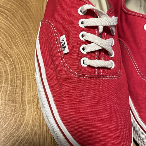 Vans Authentic Red Canvas Sneakers Timeless low-top style Men’s Sz 11 Sk8 Shoes | eBay