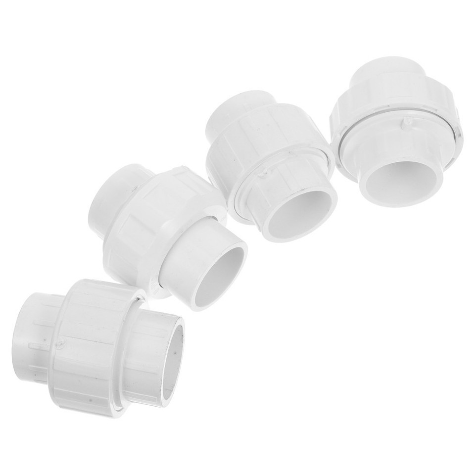 4pcs Pvc Union Coupling Pipe Fitting Connector Adapter For Irrigation ...