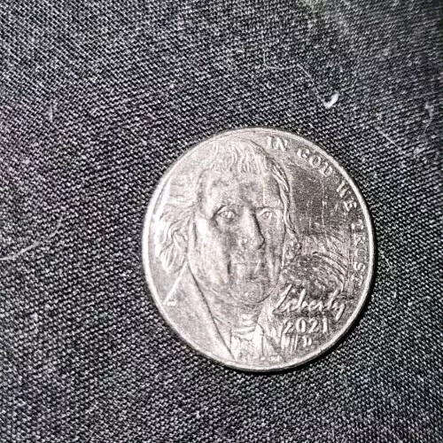 2021 Nickle Error "ScarFace" With Mint Coin With Scar On Jefferson Face ...