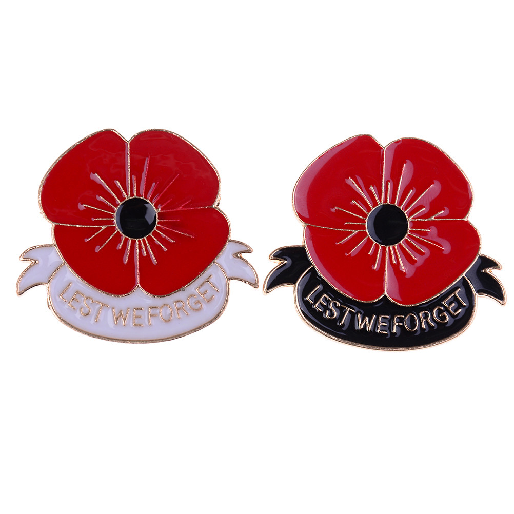 Enamel remembrance brooch red poppy flower lapel pin broach badge ...