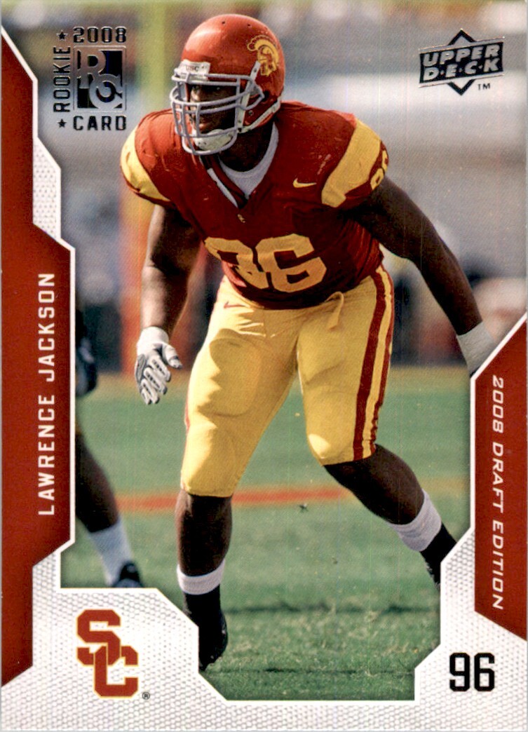 2008 Upper Deck Draft Edition Lawrence Jackson Rookie USC Trojans #63 ...