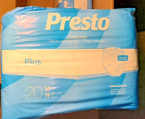 4 Packs Size M 20Count Each PRESTO Daily Underwear Adult Pull-Up ...