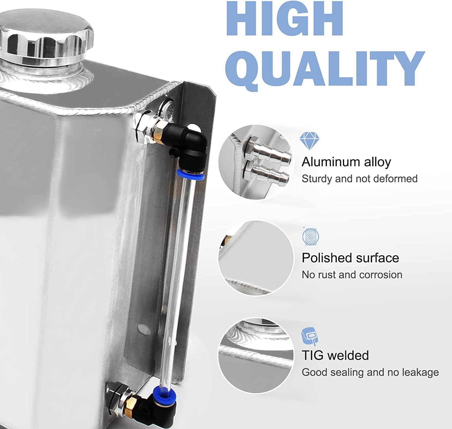 2L Polished Aluminum Coolant Radiator Overflow Reservoir Expansion ...