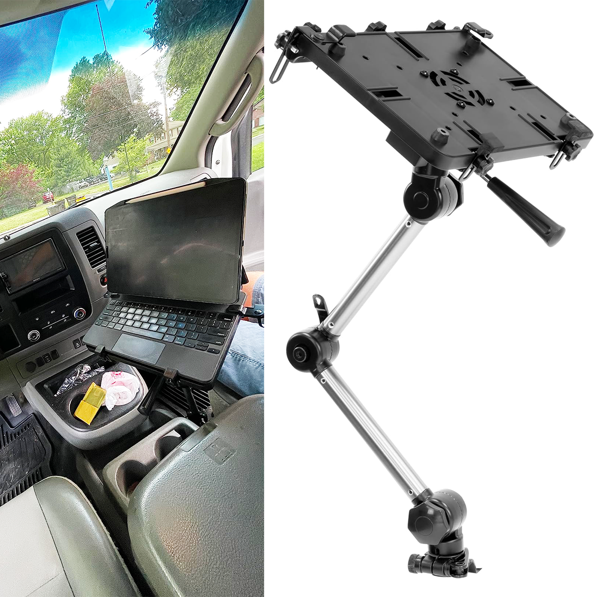 SUVAUTO Laptop Vehicle Mount | No-Drill Computer Seat Mount | Auto Van ...