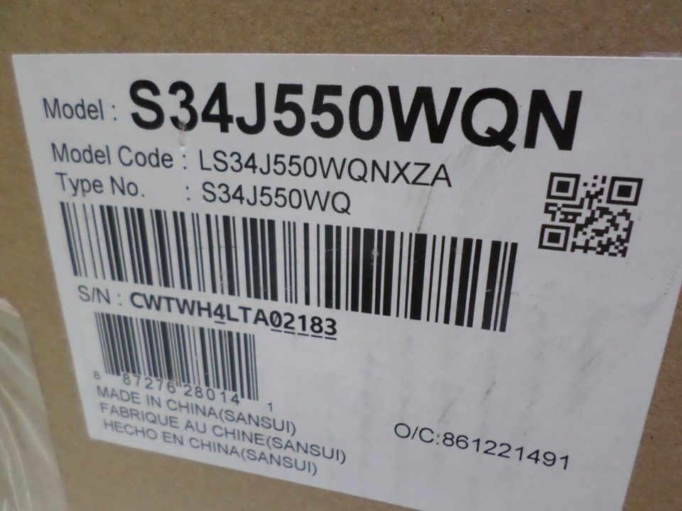 Samsung S34J550WQN 34" Ultra-Wide Gaming/Business Monitor ...