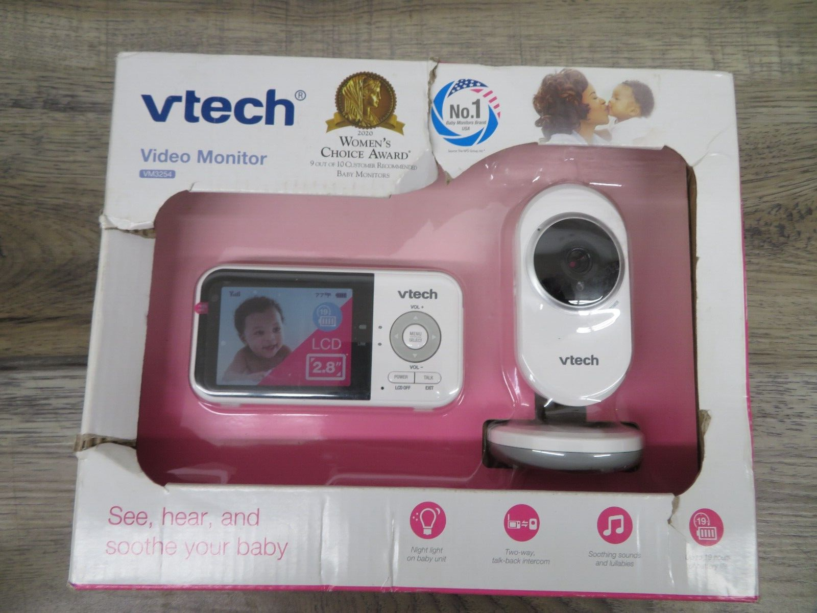 VTech VM3254 2.8 in Baby Monitor Fixed Position Video Monitor ...