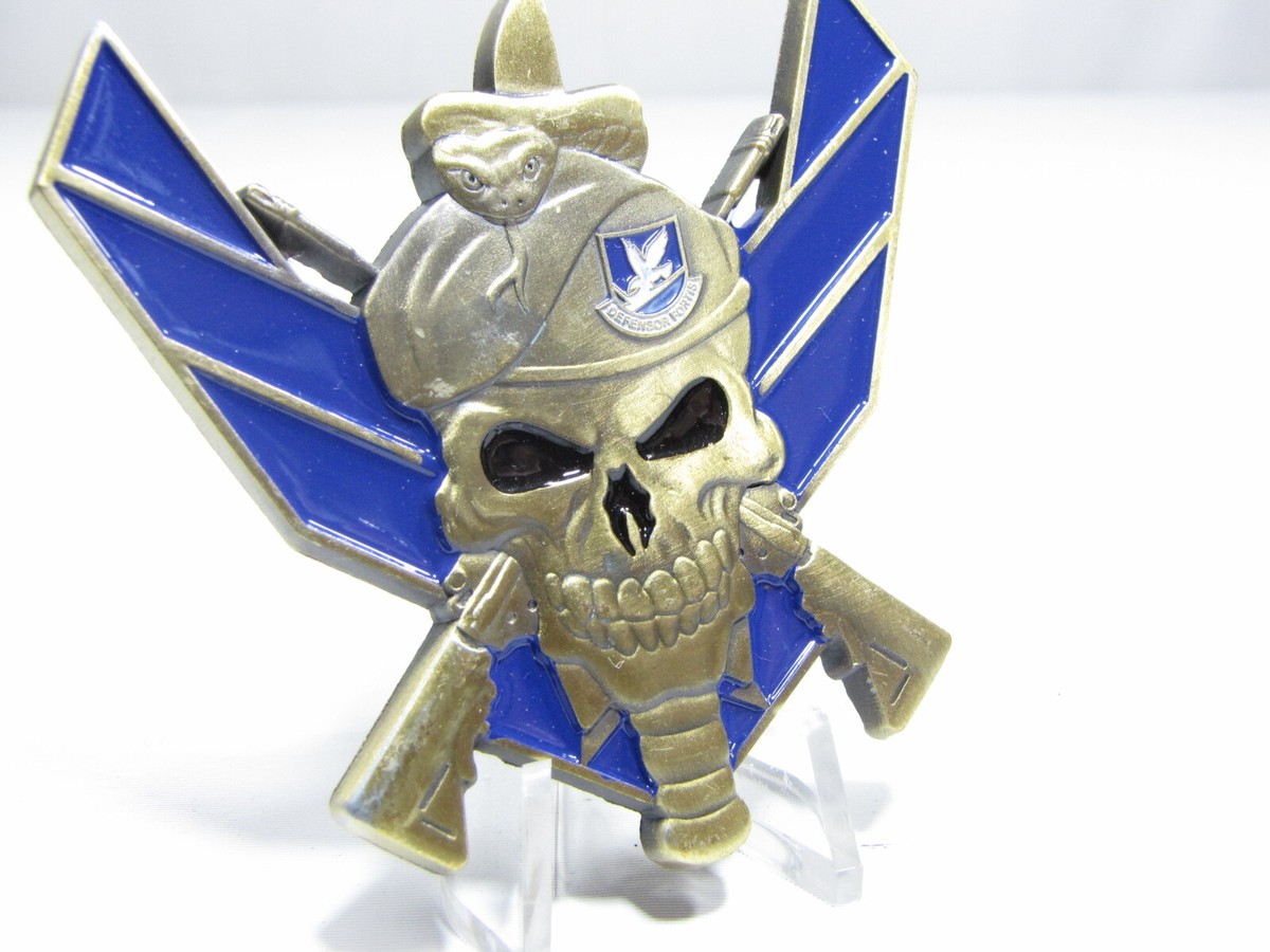 Security Forces Challenge Coin Skull